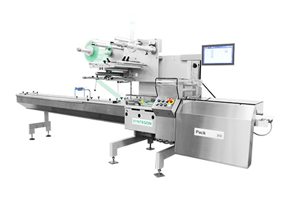 Cake distribution and packaging line