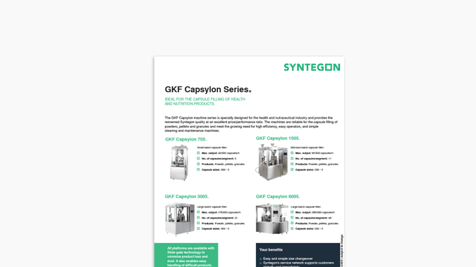 Capsule filling machines – GKF Capsylon » Syntegon